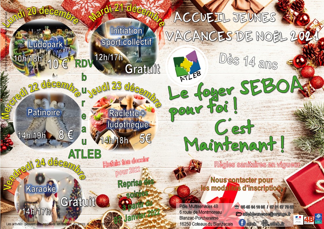 Programme secteur ados Noël 2021