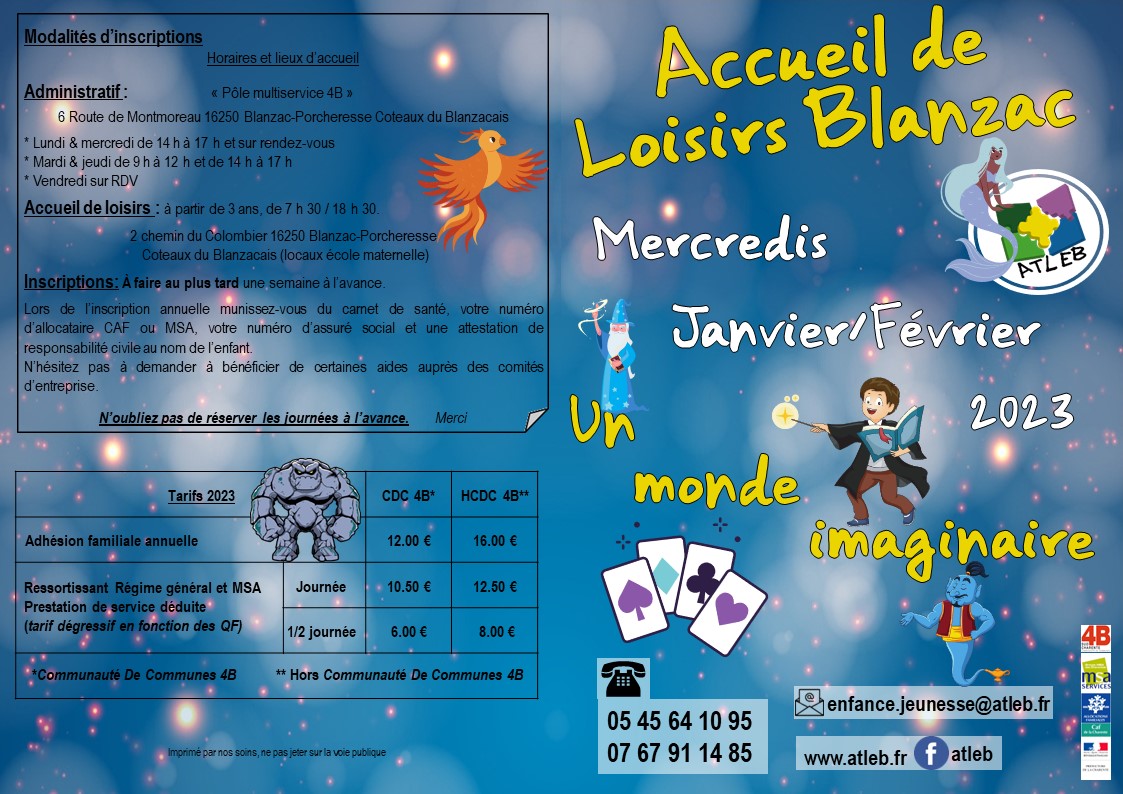 Programme ALSH/CLADOS janvier février 2023