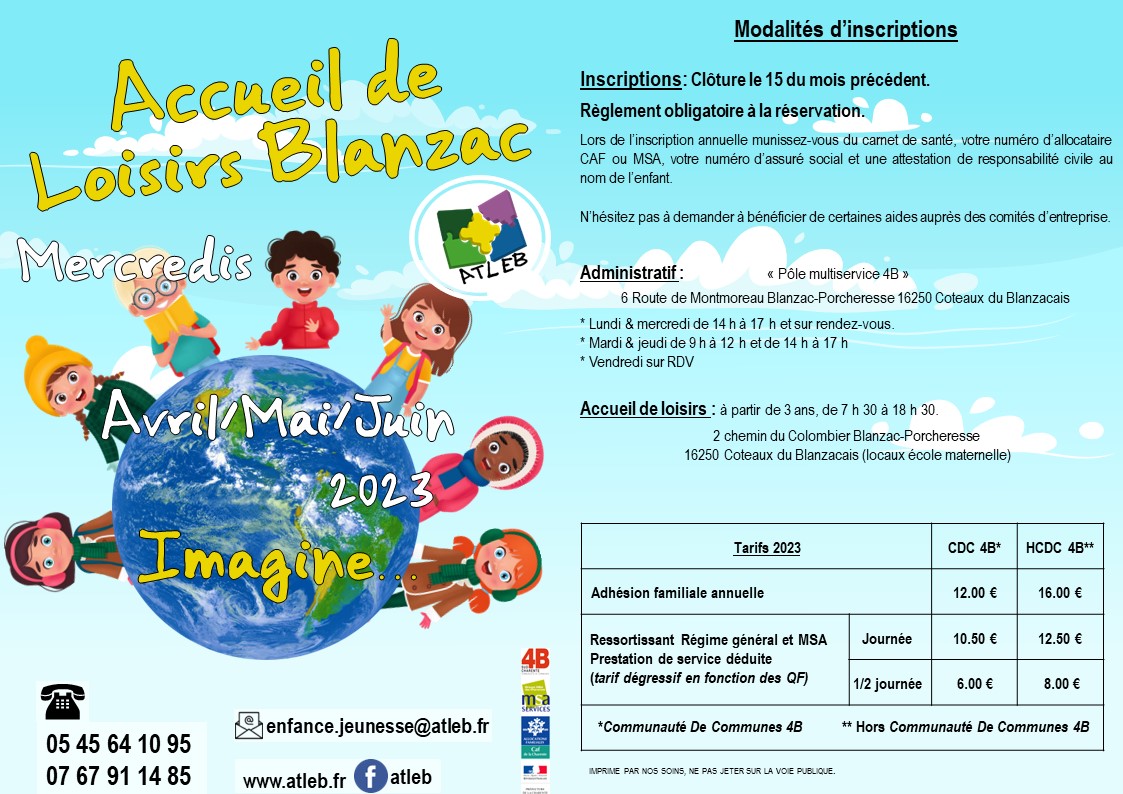 Programme ALSH/CLADOS mercredis avril, mai et juin 2023