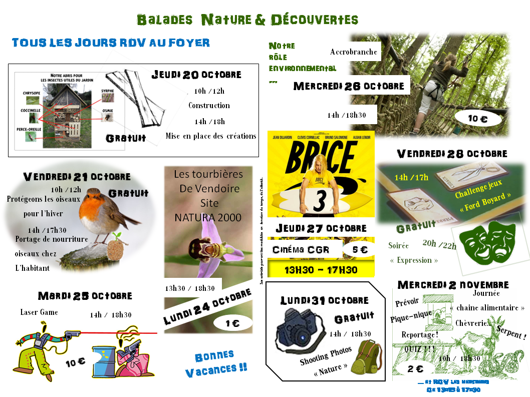 Programme SEBOA - Toussaint 2016